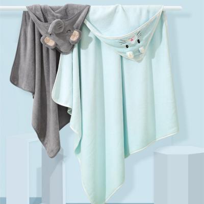 China House Cartoon Design Fluweel Hooded Baby Kids Baddoek met goede absorptie 80*80cm Te koop