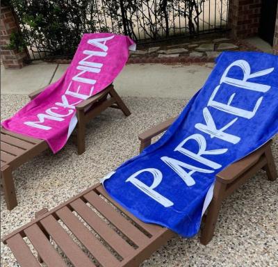 China Antimicrobiële gepersonaliseerde naam Strand handdoek Perfect voor buiten verjaardag vakantie cadeau Te koop