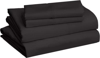 China Duurzaam micro-vezel 4 stuk bedden set met 14 inch diepe zakken Queen Black Solid Te koop