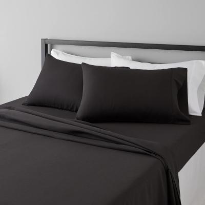 China Duurzaam micro-vezel 4 stuk bedden set met 14 inch diepe zakken Queen Black Solid Te koop