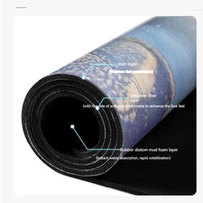 China Snel droog water stenen badmat met aangepaste kleur en absorberend hard douchemat Te koop