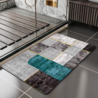 China Snel droog water stenen badmat met aangepaste kleur en absorberend hard douchemat Te koop