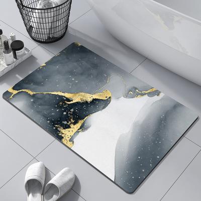China Snel droog water stenen badmat met aangepaste kleur en absorberend hard douchemat Te koop