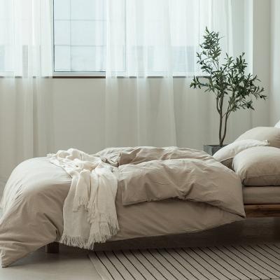 Cina Set di biancheria da letto di cotone lavato al 100%, manuale morbido, respirabile e resistente. in vendita