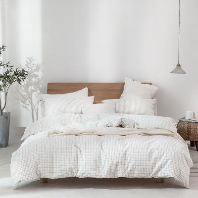 Cina Set di biancheria da letto di cotone lavato al 100%, manuale morbido, respirabile e resistente. in vendita