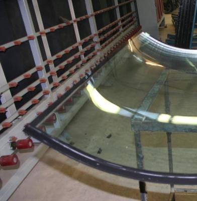 China Color glass tempered, toughen 8 mm, 6 mm, edges polished, size 440 x 2255mm or customised (tolerances +0 mm, - 2 mm) for sale