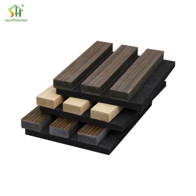 China Polyester Foam Acoustic Wall Panel MDF Slat Wall Panel Noise Reduction Customized for sale