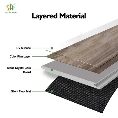 China Customizable SPC Click Flooring with Reaction to Fire Bf1-S1 and Thermal Resistance 0.038㎡K/W for Modern Design for sale