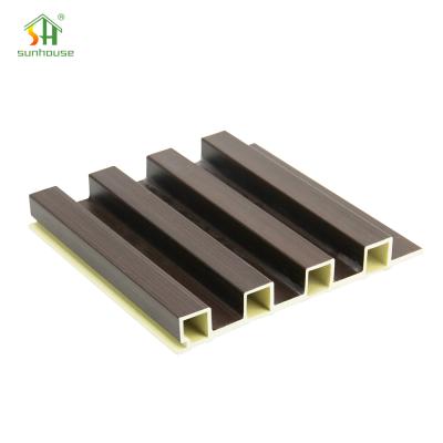 China WPC Wall Panel Modern Building Exterior Design Application for Modern Building Decoration Application for sale