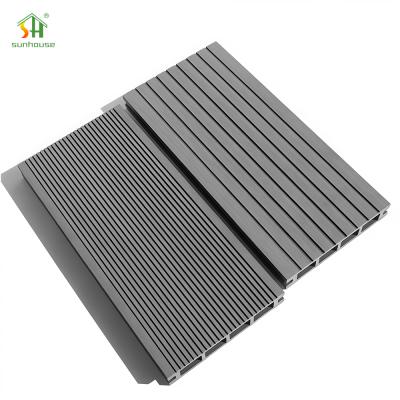 China WPC Hollow Outdoor Decking 138x23mm Waterproof Anti-Slip Wood Plastic Composite Deck Board for Patio, Pool, Garden for sale