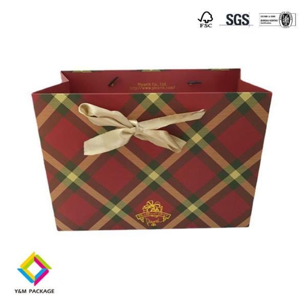 Quality Custom Printed Luxury Shopping Gift Paper Bag With Handle Logo Print for sale
