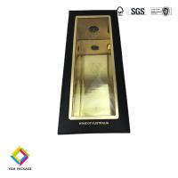 China Custom Corrugated Wine Packaging Boxes 27x14.5x3cm with Gold Foil Stamping - 300gsm Cardboard Material for sale