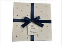China Custom Square Jewelry Gift Box with Bow - Delicate Patterned Design, Recyclable Cardboard Material, Multiple Size Options for sale