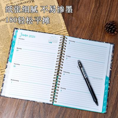 China 300gsm Cover Weight Spiral Hardcover Notebook Vintage Style 100 Pages Perfect for Meetings and Notes for sale