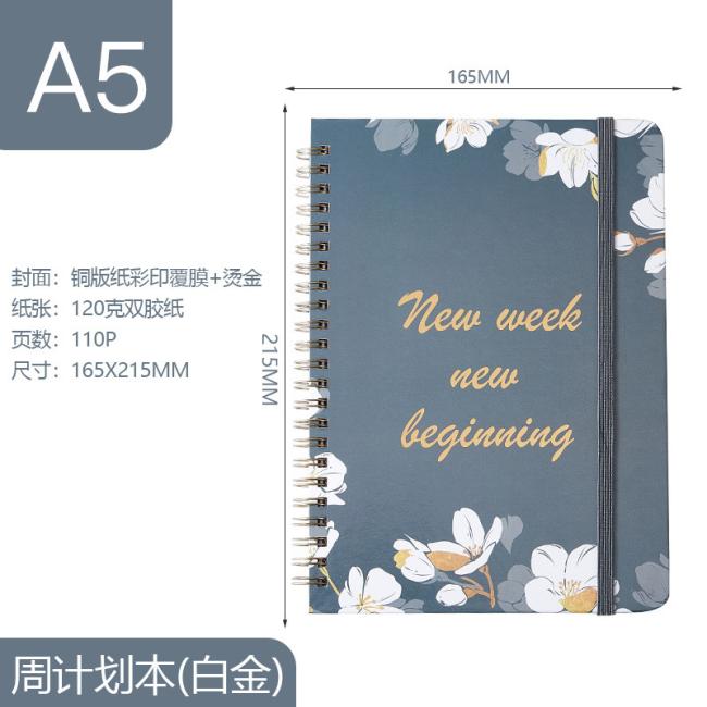 Notebook with elastic closure band secured