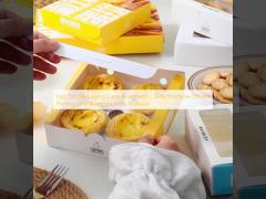 Egg Tart Packaging Cake Boxes With CMYK / Pontone Offsent Printing And Biodegradable Material