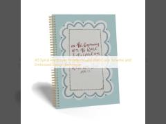 A5 Spiral Hardcover Notebook with Bold Color Scheme and Embossed Design Technique