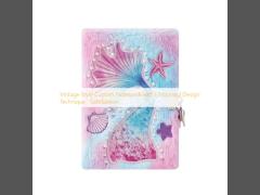 Vintage Embossed Spiral Hardcover Notebook A5 Lined Dot-Grid