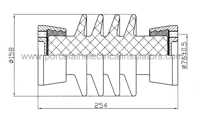 Dibujo del aislador del poste de la estación TR205