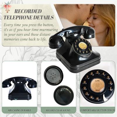 China Weddings Celebrations Phone Guest Book Clear Sound Vintage Phone Voice Recorder Button Design for sale