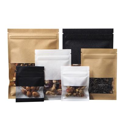 Cina Carta kraft matta d'imballaggio di Brown dei fagioli dello spuntino della borsa della piccola chiusura lampo bianca nera in vendita