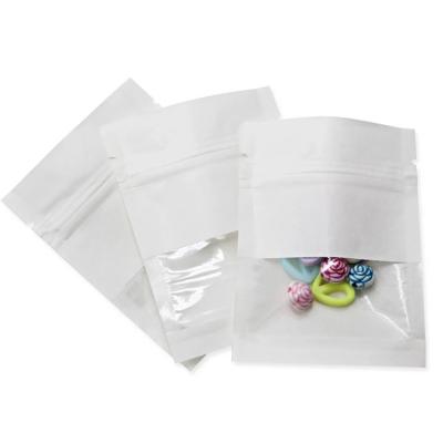 Cina Snack Nuts Beans Piccolo sacchetto di imballaggio Carta kraft marrone Chiusura lampo con finestra smerigliata in vendita