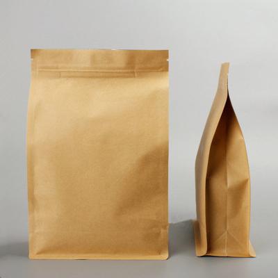 Cina Snack Nuts Beans Piccolo sacchetto di imballaggio Carta kraft marrone Chiusura lampo con finestra smerigliata in vendita