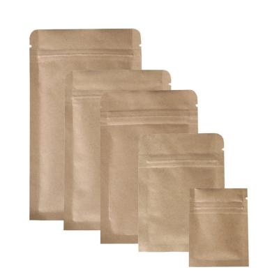 China De Ritssluitingstribune van de scheurinkeping 80mic op Zak, het Document van W125mm Bruine Kraftpapier Ritssluitingszak Te koop