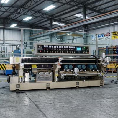China 12 Spindle Glass Beveling Polishing Machine 0.6m-4m/Min 28KW Total Power for sale