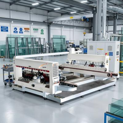 China Small Size Fully Automatic Glass Edging Machine 8-motor Double-grinding And Polishing Machine for sale