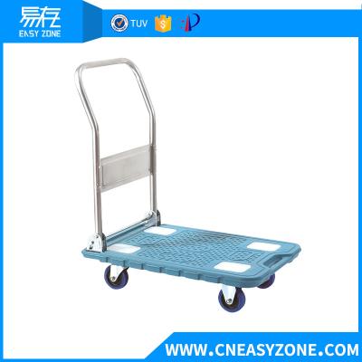 China Easyzone 150kgs heavy duty industrial pull cart dolly cart hand folding shopping cart for sale