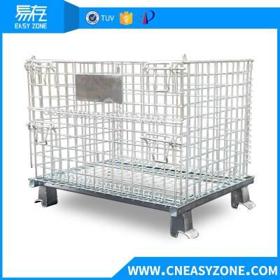 China Easyzone warehouse supermarket wire containerSize : 800*600*640mm Weight : 30kg Load : 1000kg Wire mesh:50*50mm wire dia for sale