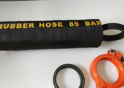 China DN125 * 3M / 4M Concrete Pump Rubber Hose Fittings With Abrasion Resistant for sale