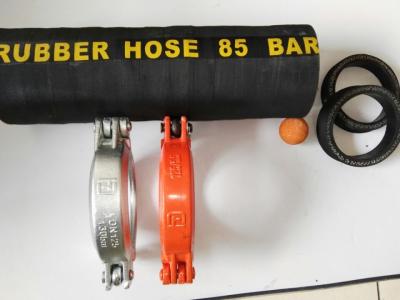 China DN125 4 Wire Layer Concrete Rubber Hose Concrete Pump End Hose With Two Flange for sale