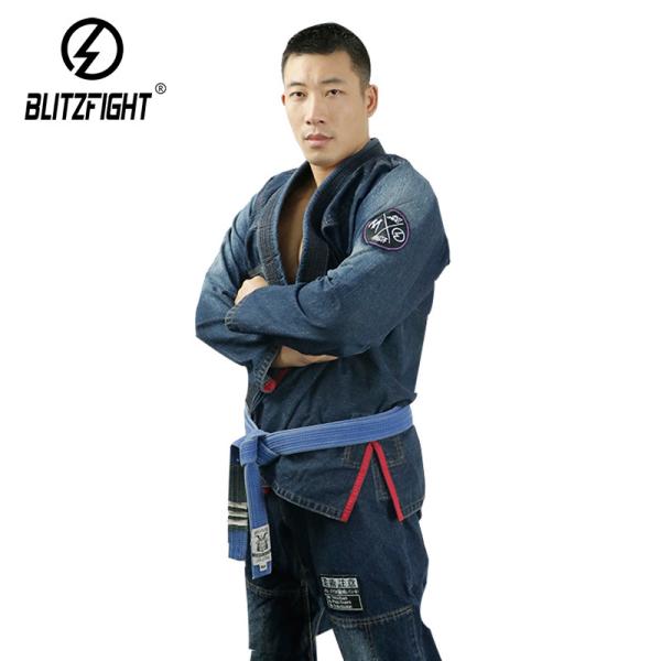 Quality Denim Style Jiu Jitsu Gi Kimono Black Brazilian Jiu Jitsu Outfit for sale