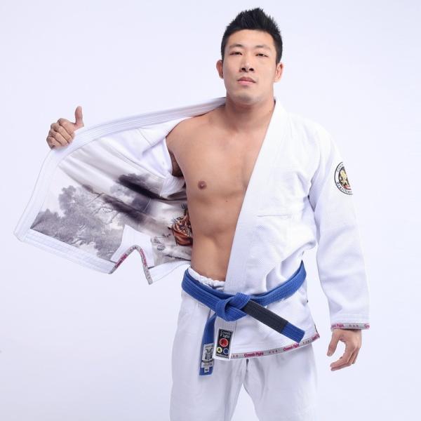 Quality 420G GI Jiu Jitsu Uniform With Dragon Design White Brazilian Jiu Jitsu Suit for sale