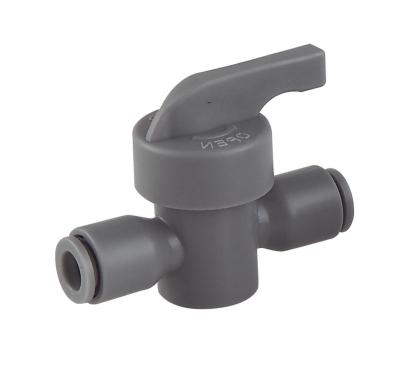 China Collet Push To Lock Tube Fittings Liquids and Gas Hose Connector Push On Shut Off Valve for sale
