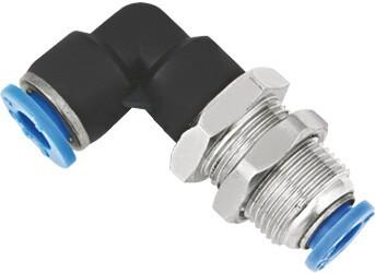 China 90-degree Bulkhead Elbow One Touch Pneumatic Push in Fittings for sale