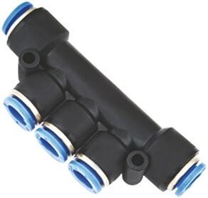 China Multiple Tee with Mounting Holes One Touch Pneumatic Push in Fittings for sale