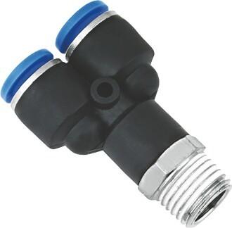 China Y Shape Metric Pneumatic Hose Fittings One Touch With BSPT Threads for sale