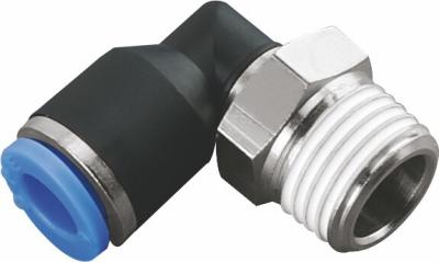 China Male Elbow Pneumatic Quick Connect Fittings , 10mm Pneumatic Hose Connectors for sale