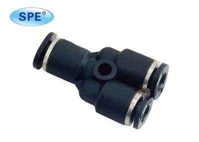 China Union Y Tee One Touch Miniature Pneumatic Fittings , Plastic Tubing Quick Connect Fittings for sale