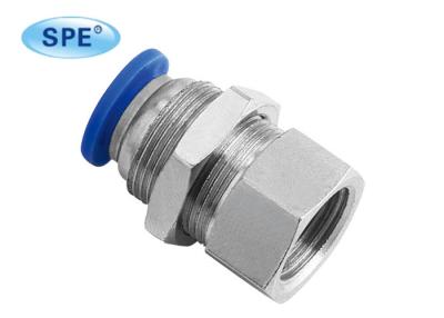 China 4mm Bulkhead Female Straight G Thread Fittings Connector Push To Connect for sale