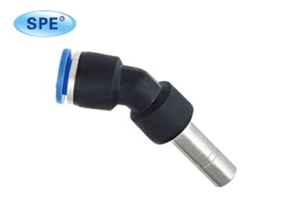 China 45 Degree Elbow 8mm Push Fit Pipe Fittings , Plastic Pneumatic Connectors Fittings for sale