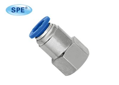 China Female Straight Pneumatic Push To Connect Tube Fitting , Pneumatic Push Fit Connectors for sale