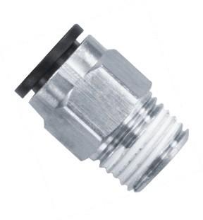 China Miniature Male Straight Pneumatic Hose Fittings Push In BSPT And NPT Thread for sale