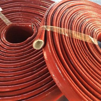 China silicone coated fiberglass fireproof sleeve for sale