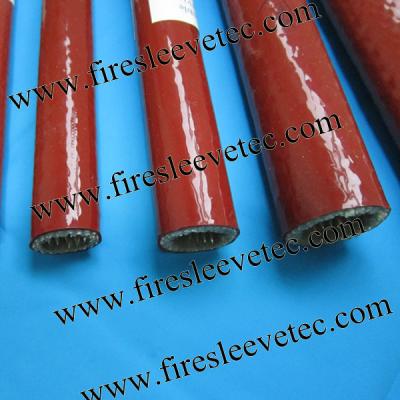 China wire protection silicone coated fiberglass braided sleeve for sale