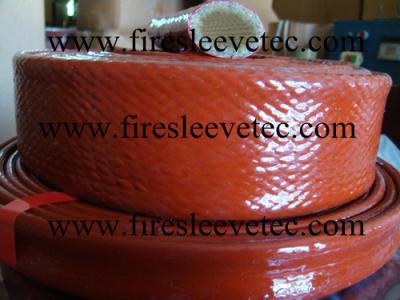 China fuel line protection silicone coated fiberglass braided sleeve for sale