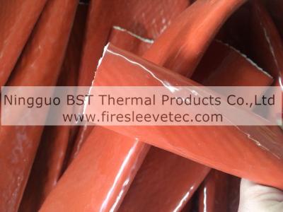 China fireproof silicone coated fiberglass braided sleeve for sale